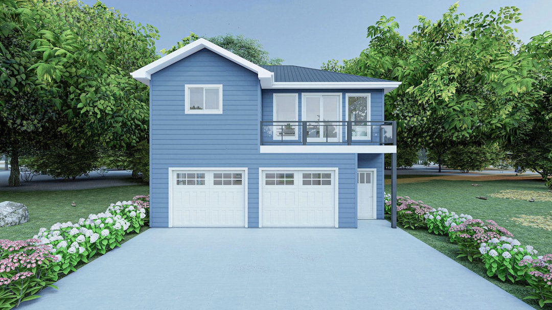 30' X 28' Two Bedroom Garage Apartment - PDF Architectural Plan With ...