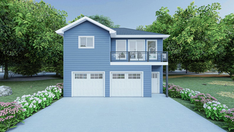 30' X 28' Two Bedroom Garage Apartment - PDF Architectural Plan With ...