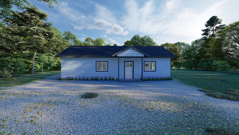 40' X 20' Two Bedroom Small House - PDF Architectural Plan With ...