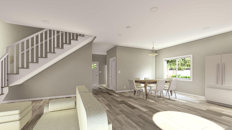 Two Story House Plan: 3 Bedroom With Home Office (PDF Architectural ...