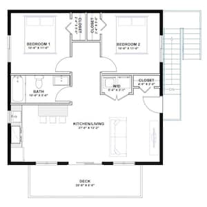 28' X 28' Two Bedroom Garage Apartment - PDF Architectural Plan With ...