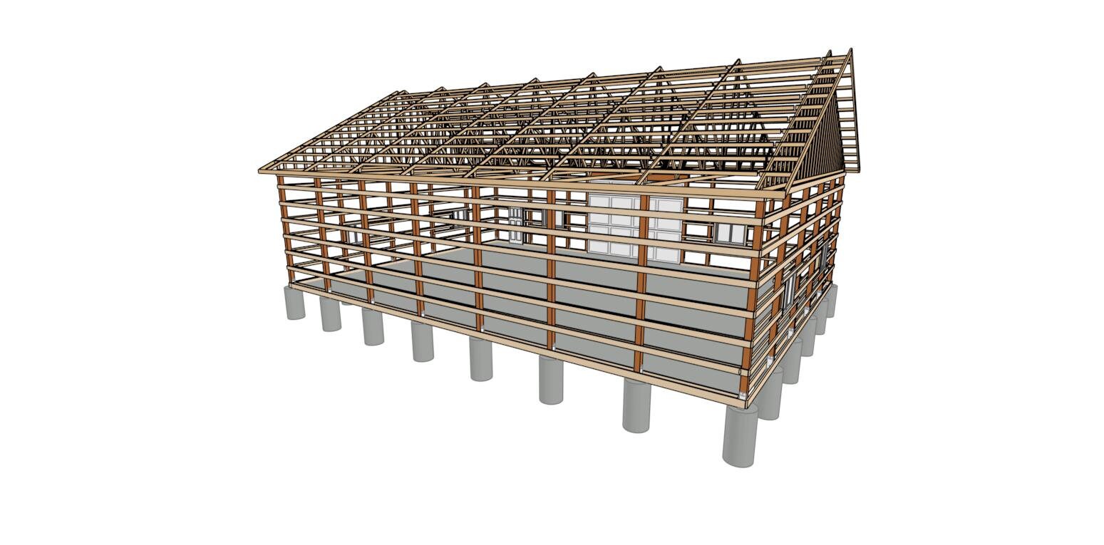 40' X 56' Post Frame Garage | Pole Framing - PDF Architectural Plan ...