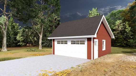 20' X 24' Two Car Garage PDF Architectural Plan - Etsy
