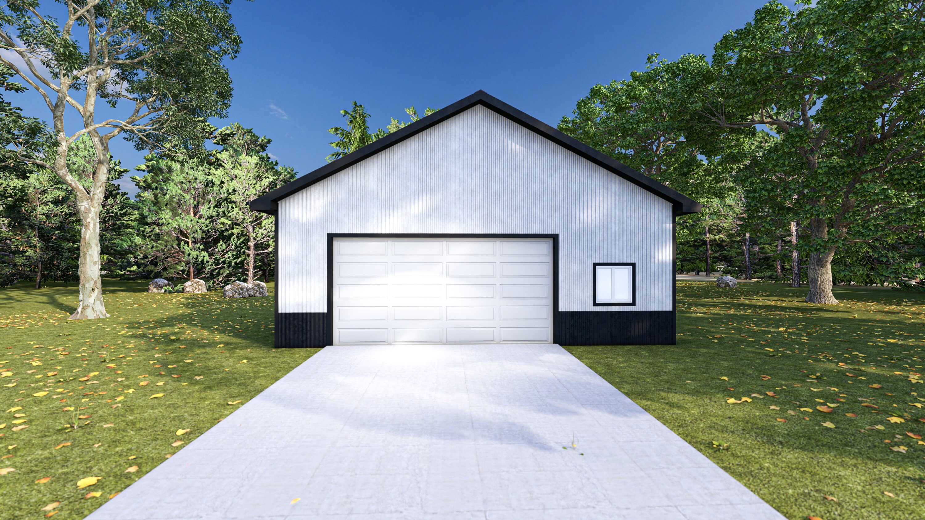 32' X 48' Post Frame Garage Pole Framing PDF Architectural Plan With ...