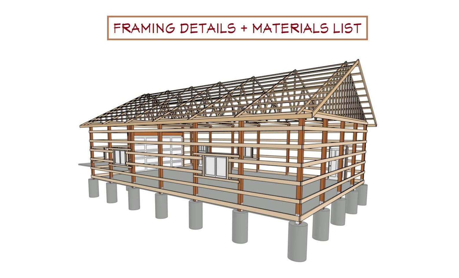 32' X 48' Post Frame Garage | Pole Framing - PDF Architectural Plan ...