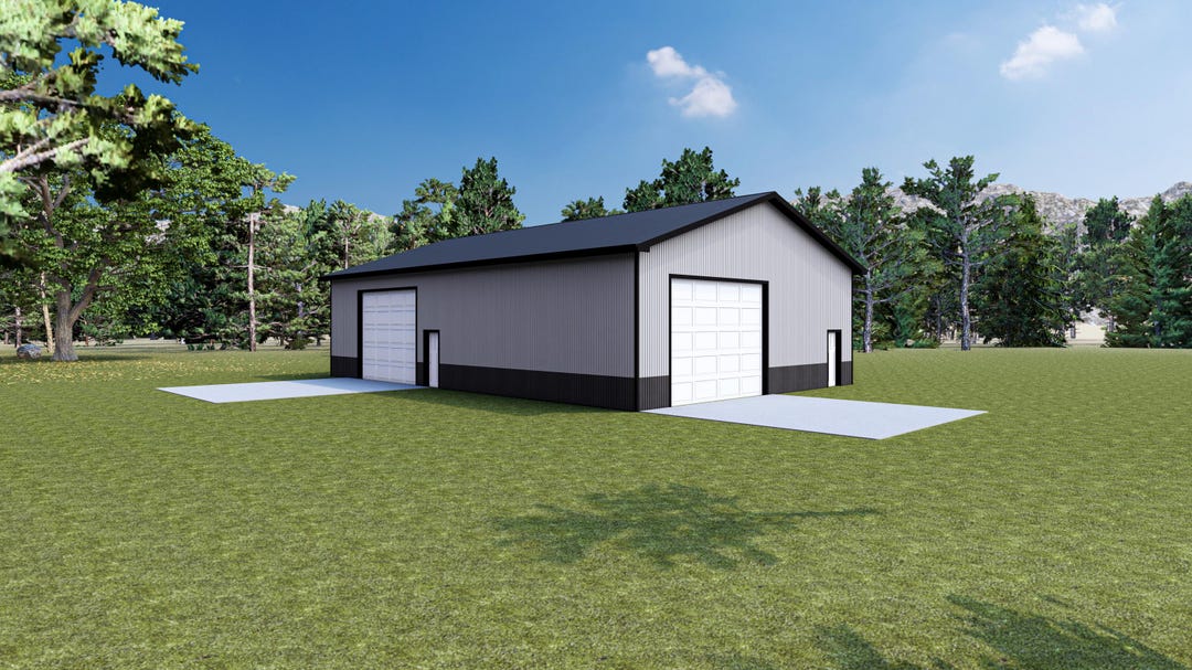 40' X 60' Post Frame Garage | Pole Framing - PDF Architectural Plan ...