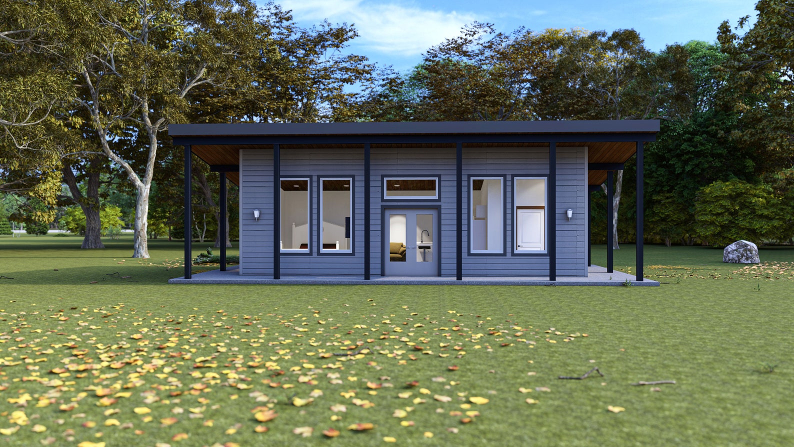 32' X 16' One Bedroom Tiny House | Cabin - PDF Architectural Plan With ...