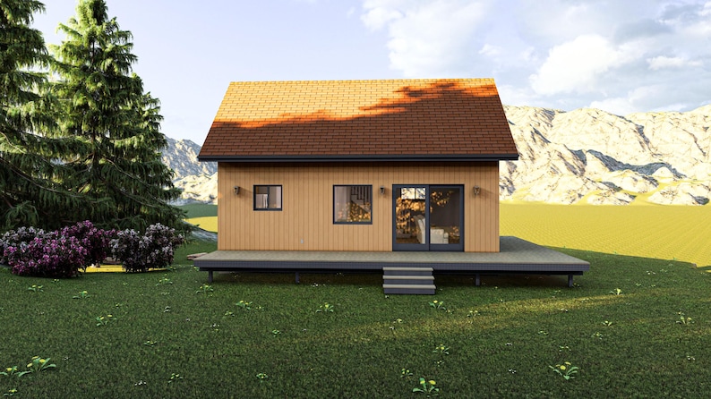 16' X 28' Lakefront Cabin With Loft - PDF Architectural Plan With ...