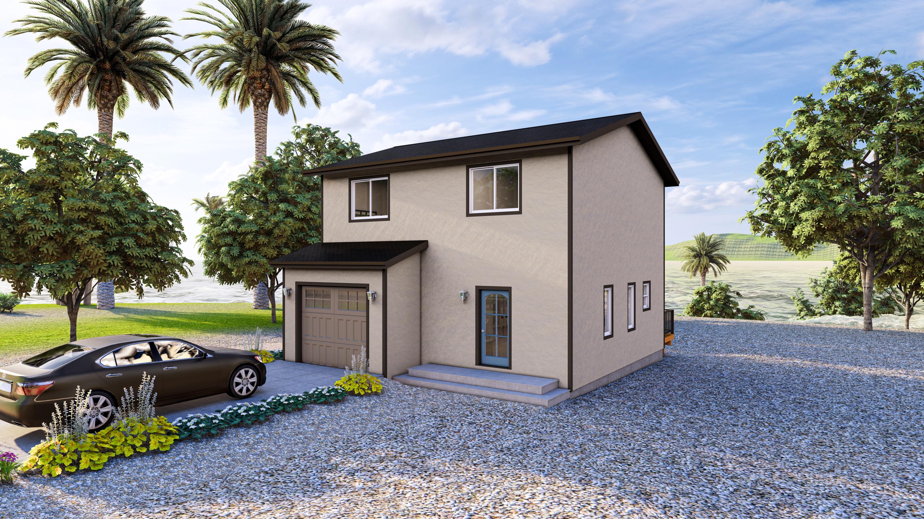 Three Bedroom House Plan With Garage: 28' X 32' PDF Architectural ...