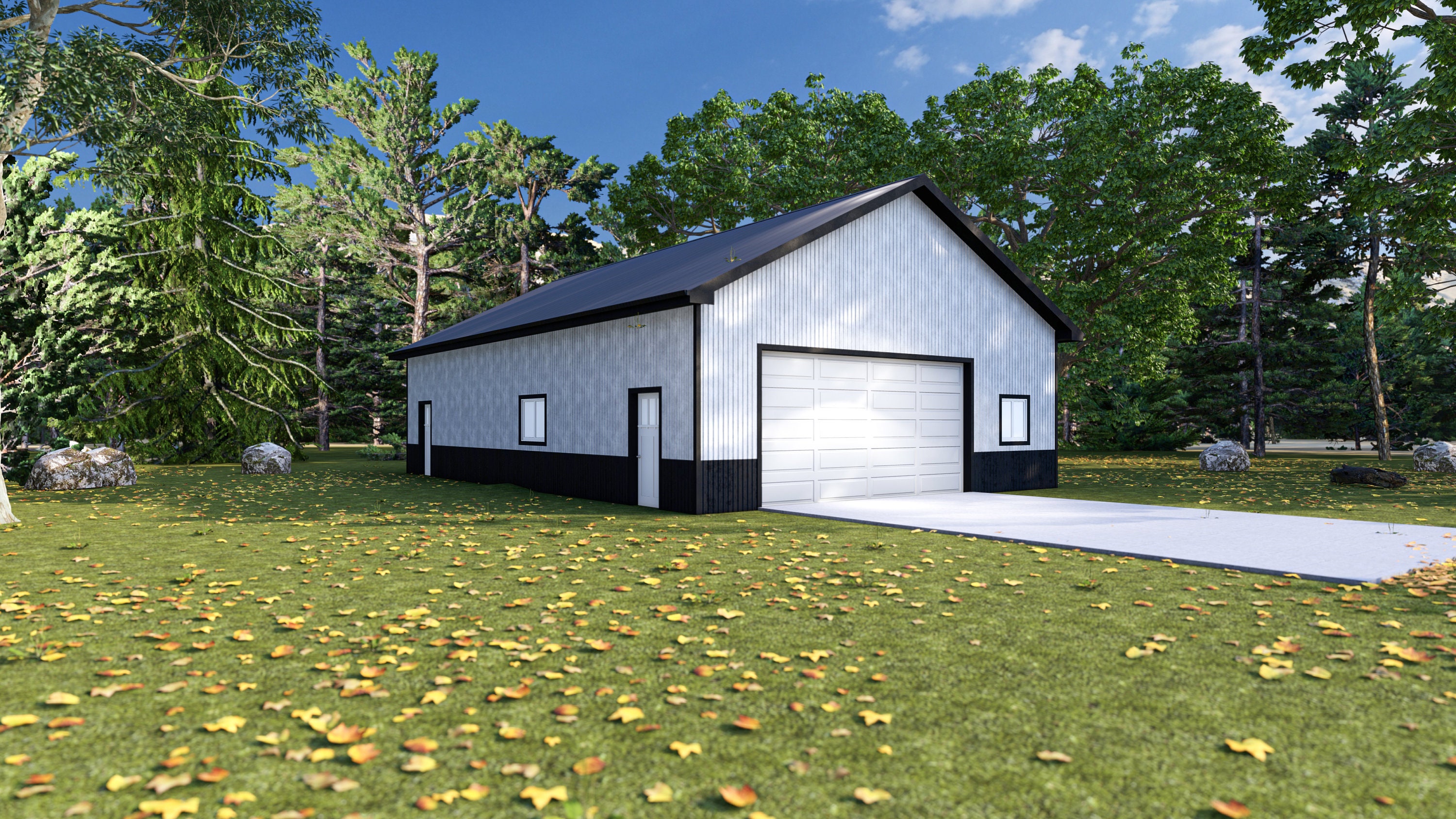 32 X 48 Post Frame Garage Pole Framing Pdf Architectural Plan With Materials List Instant