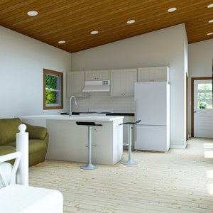 32' X 16' One Bedroom Tiny House | Cabin - PDF Architectural Plan With ...