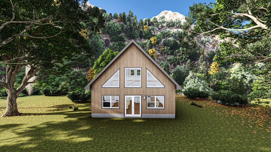 26' X 36' One Bedroom Cabin With Loft PDF Architectural Plan With Materials List - Etsy