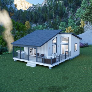 37' X 26' Modern Tiny House - PDF Architectural Plan With Materials ...