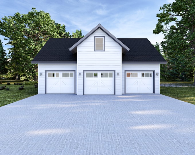 ADU Plan 22'x30' 2 Car Garage Plan ADU House Plan Garage Apartment Plan ...