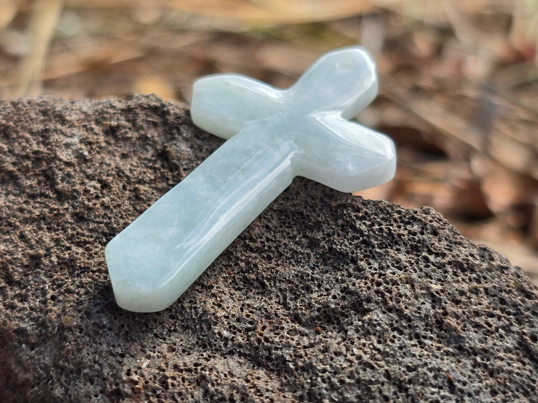Burmese Type A Jadeite Jade Cross Pendant Loose Jade - Etsy
