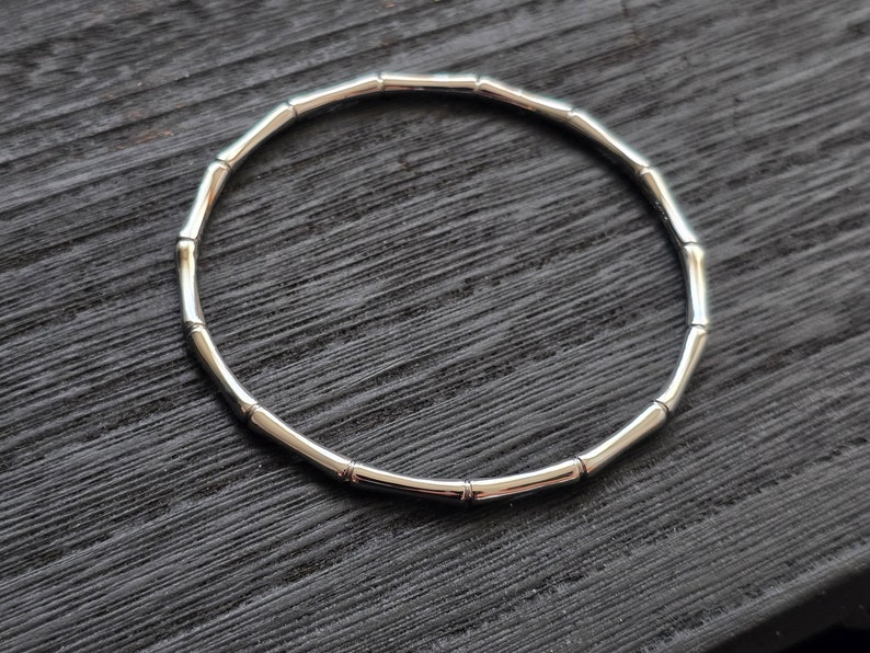 18K Real Gold Electroplated 925 Sterling Silver Bamboo Bangle - Etsy