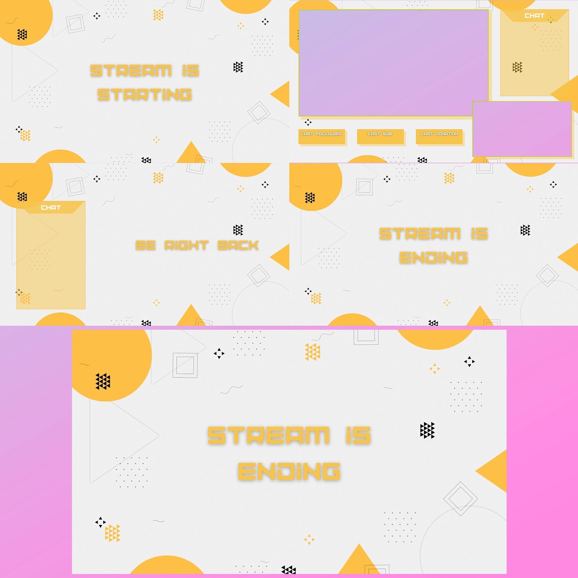 Animated Overlay Set Starting Soon Intermission Brb Stream - Etsy