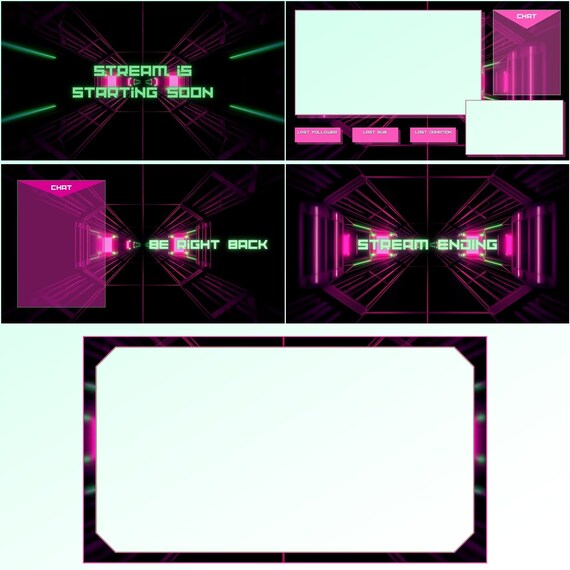 Neon Overlay Animated Set Starting Soon Intermission - Etsy