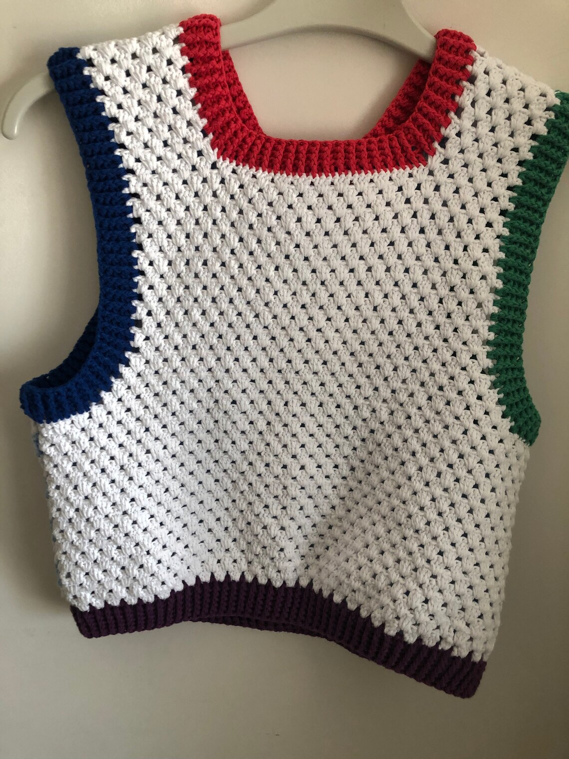 Checkered Vest, Crochet Checkerboard Vest, Plaid Vest, Checkered ...