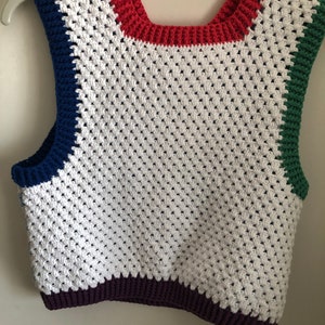 Checkered Vest, Crochet Checkerboard Vest, Plaid Vest, Checkered ...