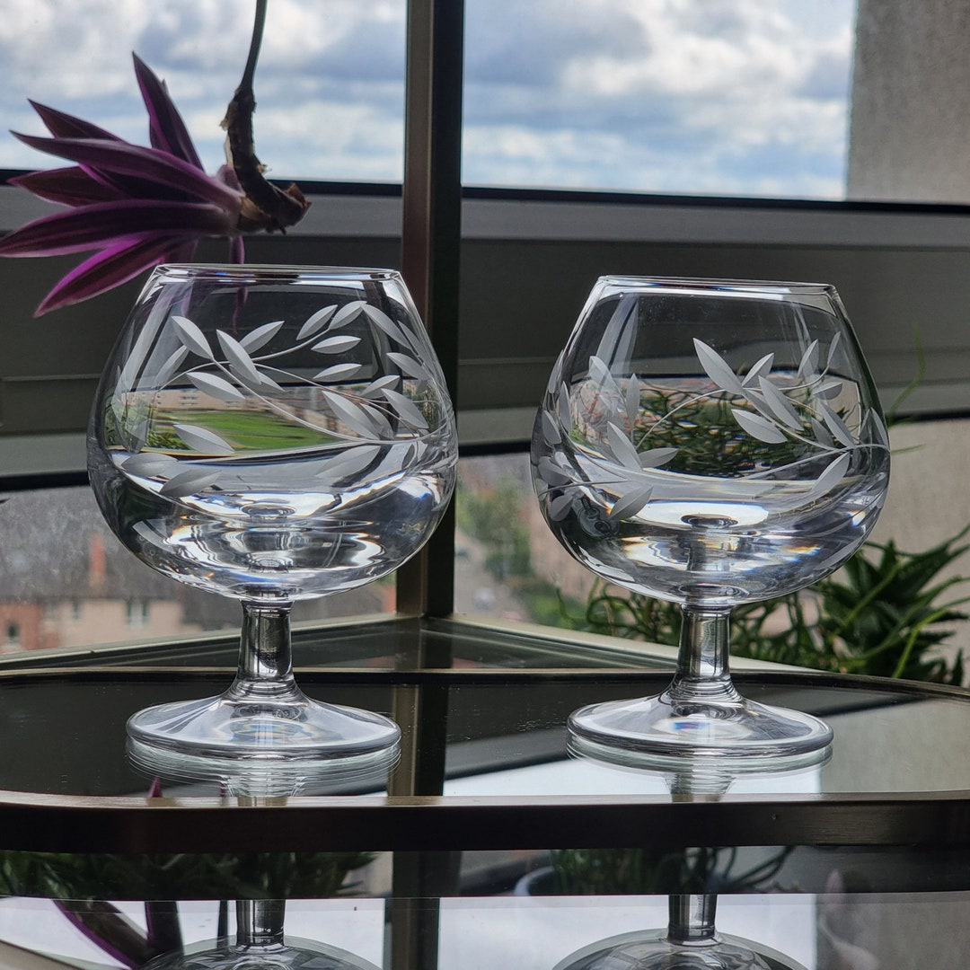 Pair Caithness Crystal Brandy Glasses - Etsy