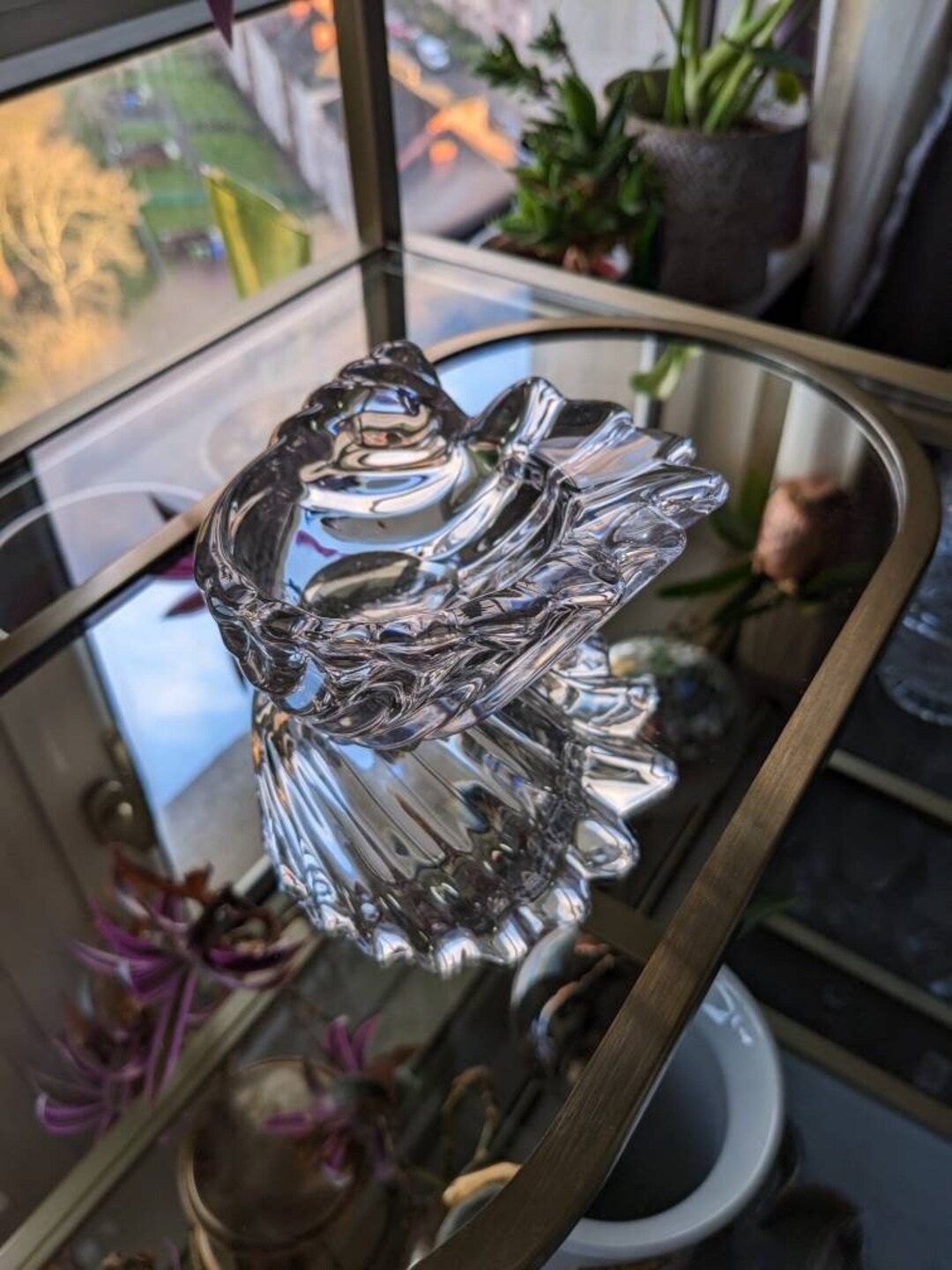 Arte France Lead Crystal Shell Bowl - Etsy