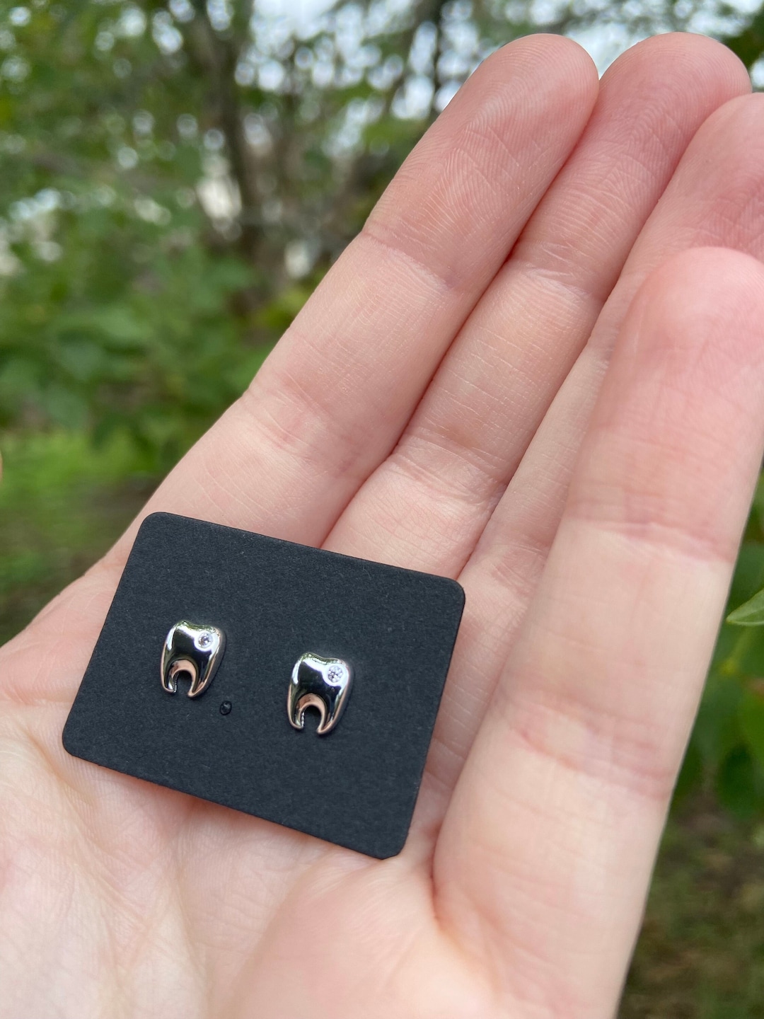 Cute TINY Dainty Dental Tooth Shaped Earrings for Dental Professionals ...