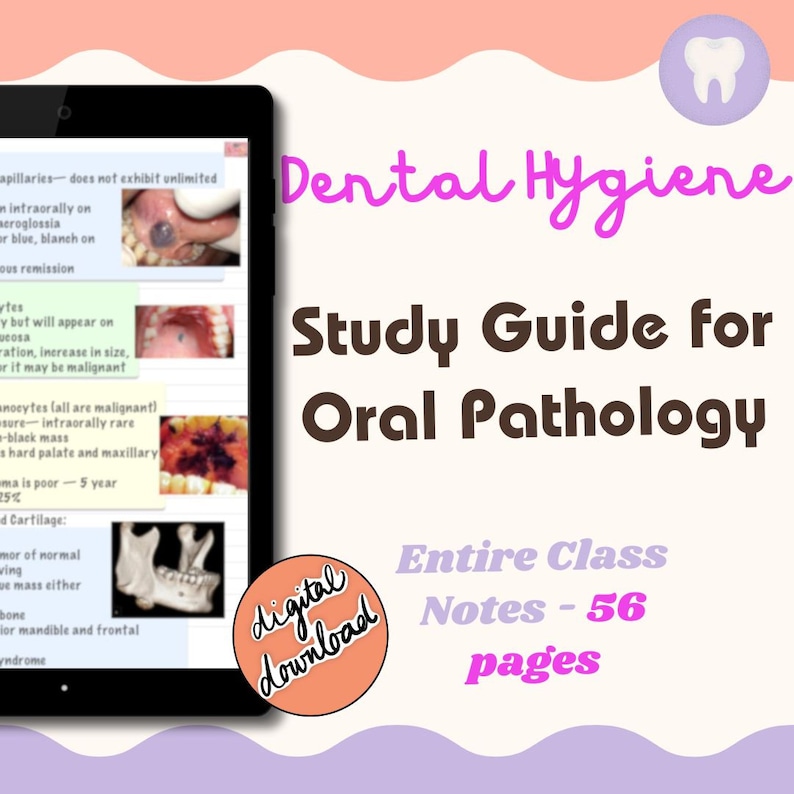 NOTES BUNDLE Dental Hygiene Pathology Digital PDF Download for Students ...
