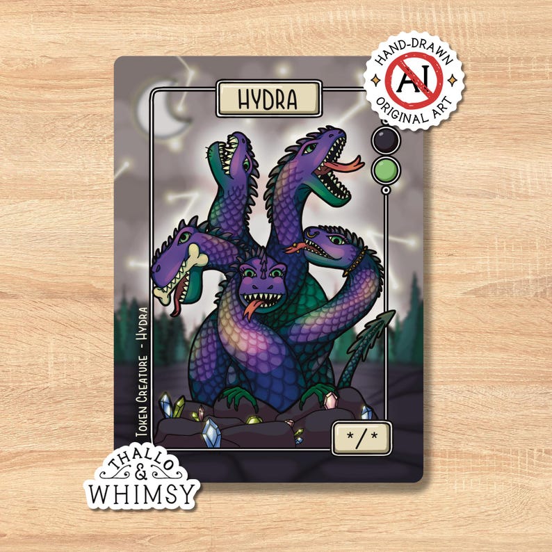 Hydra MTG Tokens (5-pack) – Hand-illustrated */* Green Black, Commander ...