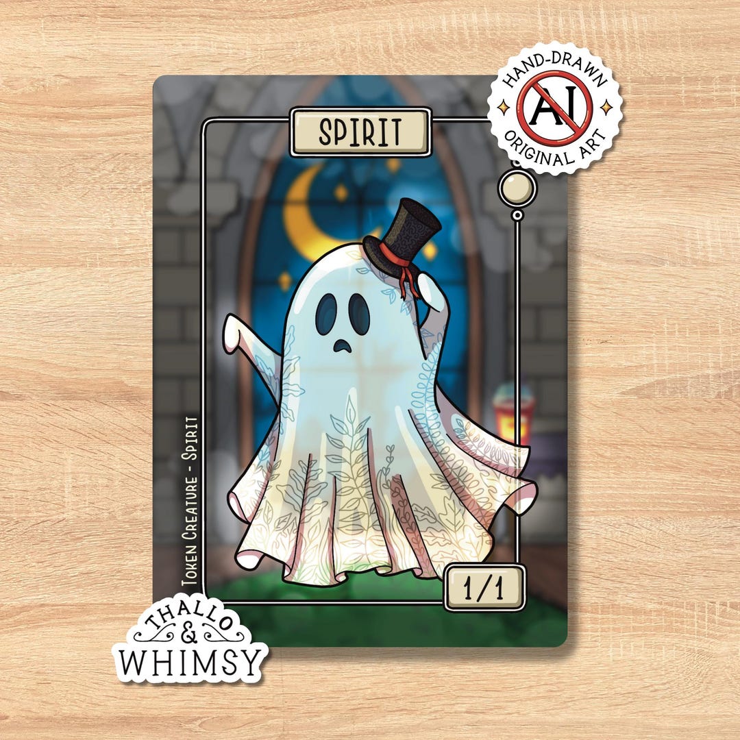 Spirit MTG Tokens (5-pack) – Hand-illustrated 1/1 White, Commander EDH ...