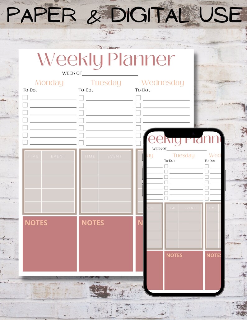 Daily Planner Weekly Schedule Personal Planner Printable Goodnotes ...