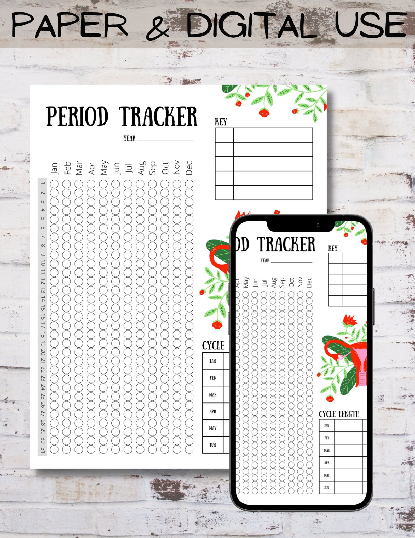 Period Tracker Period Planner Yearly Menstruation Journal Cycle Tracker ...