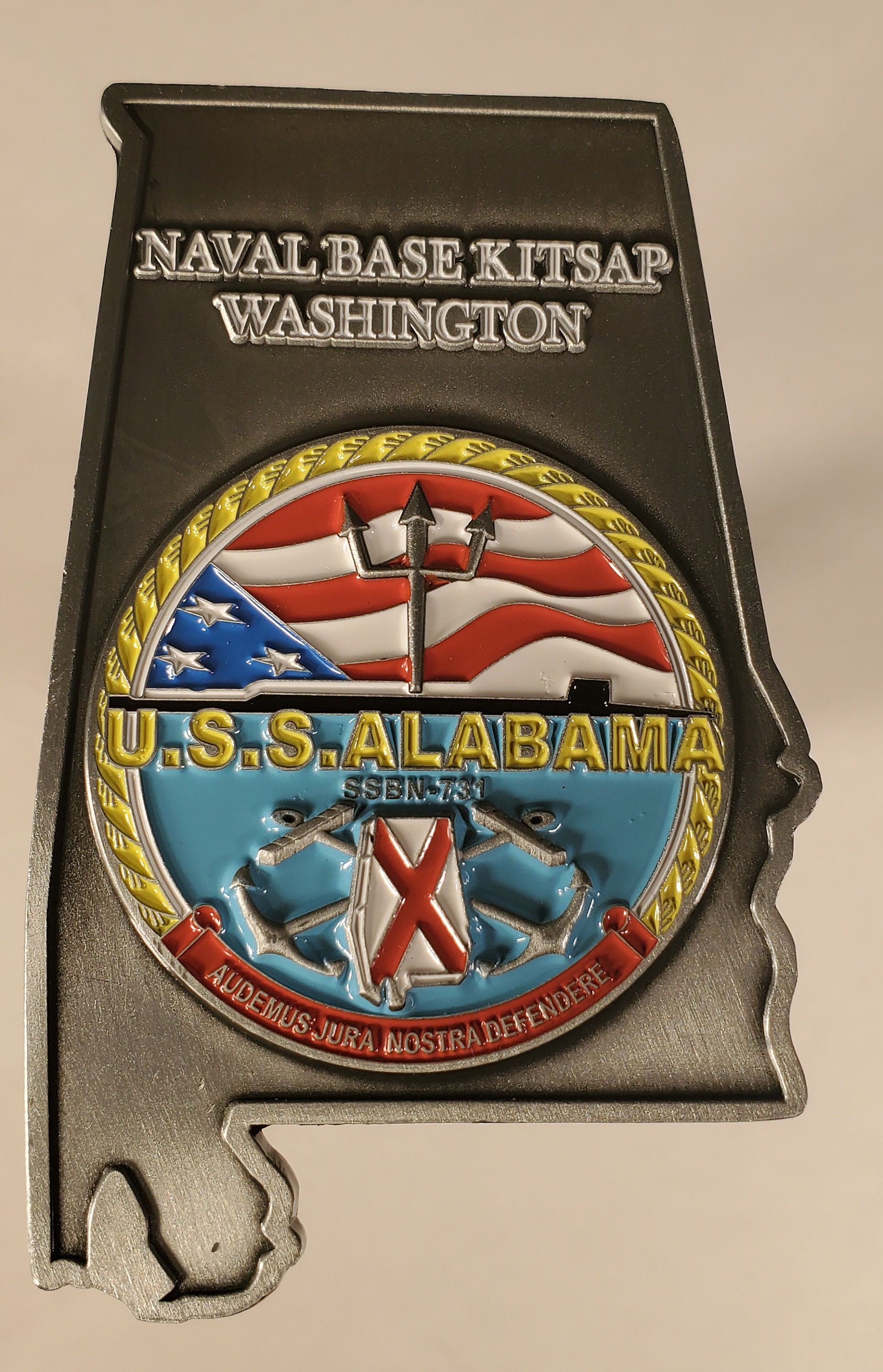 US Navy USS Alabama SSBN-731 Submarine Challenge Coin 2" Wide 3" Tall ...