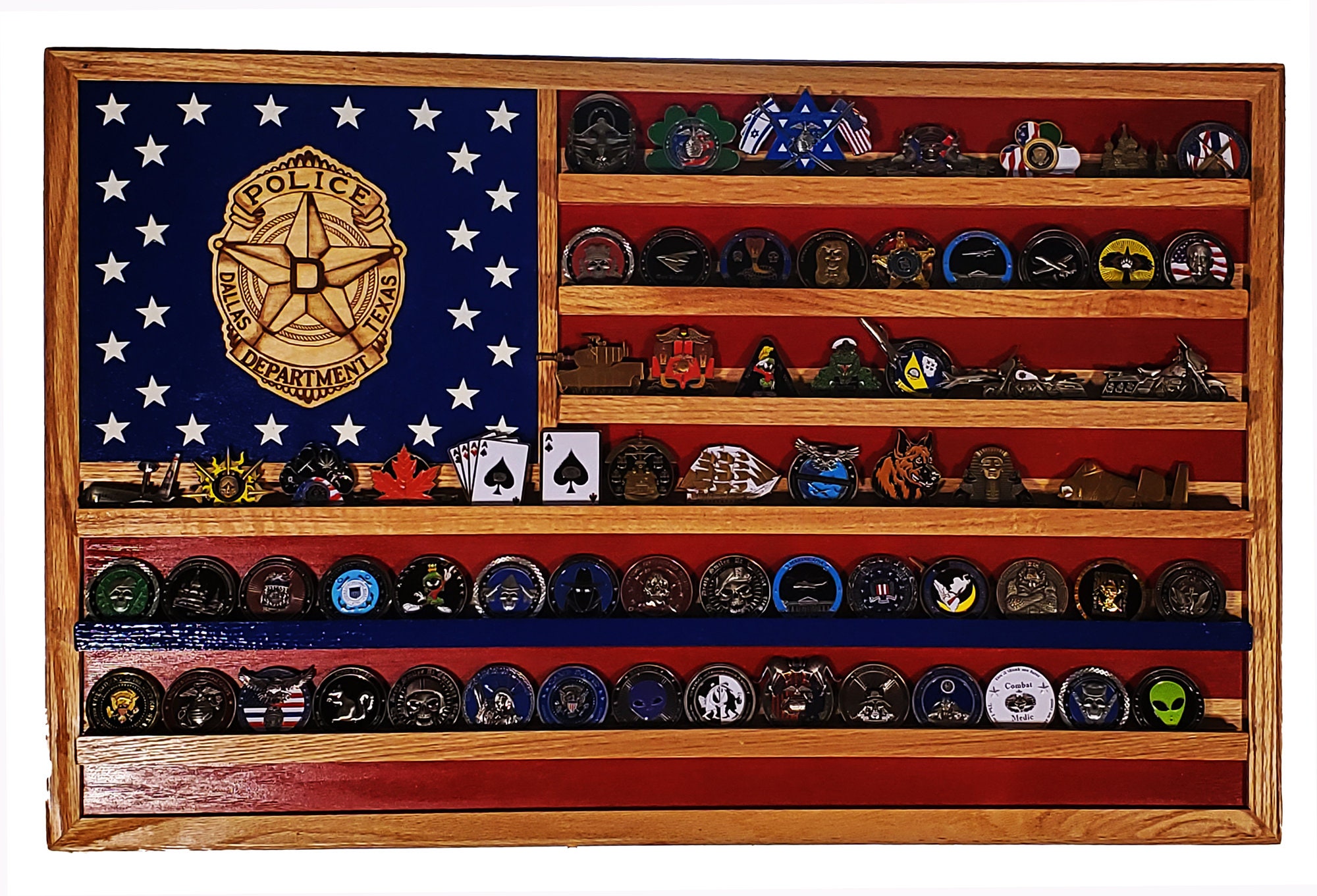 Dallas Police Department Challenge Coin Display Flag. 35x20 - Etsy
