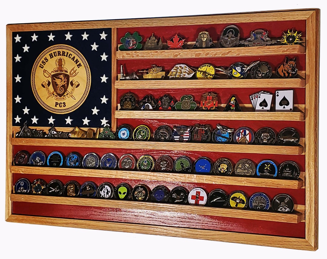 US Navy USS Hurricane PC3 Ship's Crest Challenge Coin Display Flag - Etsy