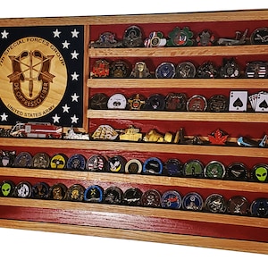 US Army 7th Special Forces Group Challenge Coin Display Flag Approx ...