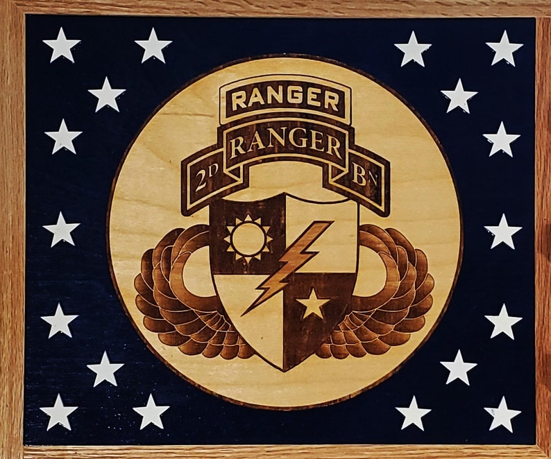 US Army 75th Ranger Regiment 2nd Battalion Challenge Coin Display Flag ...