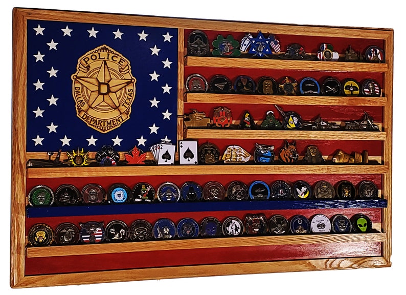 Dallas Police Department Challenge Coin Display Flag. 35x20 - Etsy
