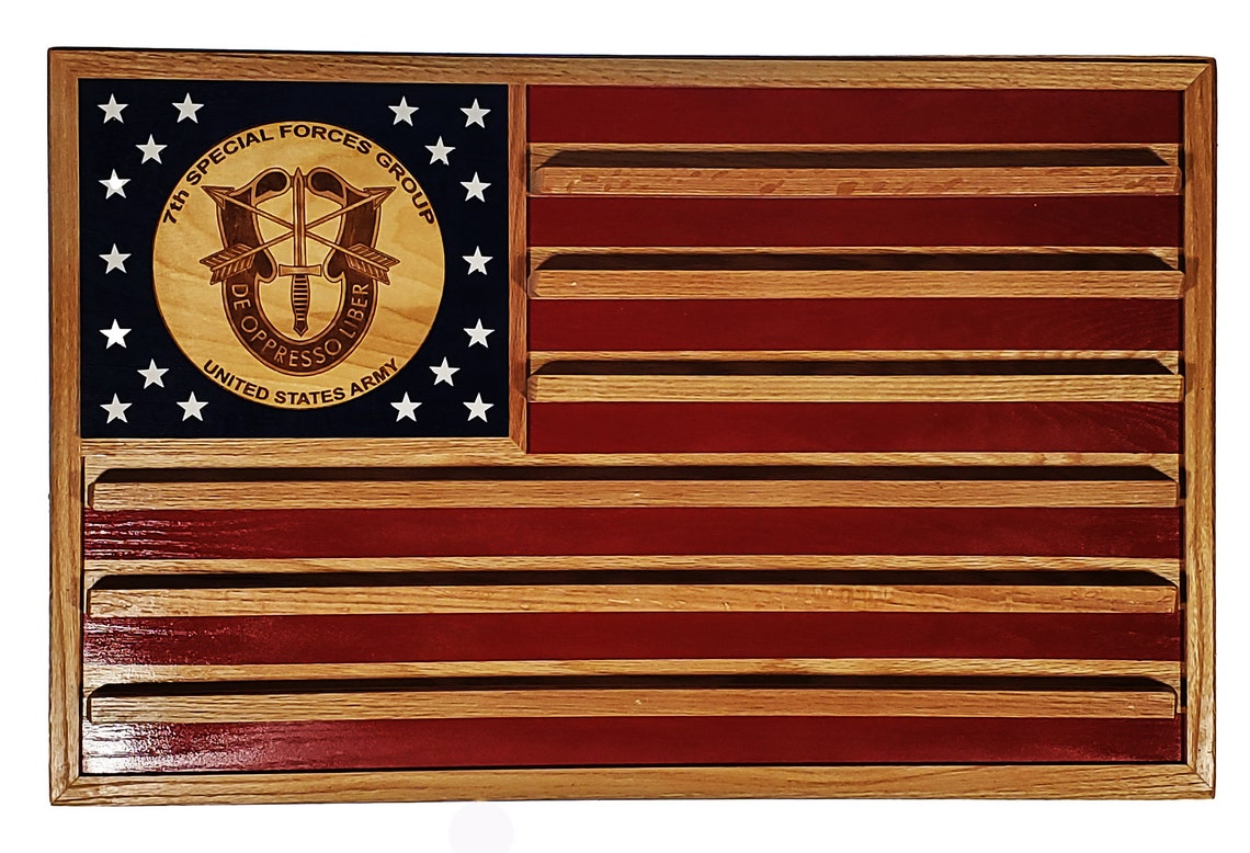 US Army 7th Special Forces Group Challenge Coin Display Flag - Etsy