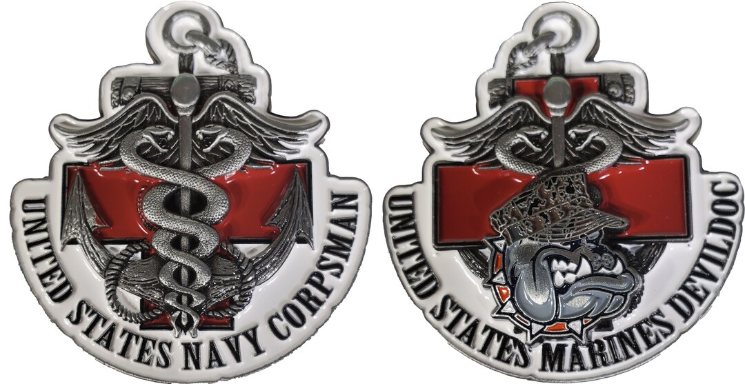 US Navy Corpsman US Marines "devil Doc" Commemorative Challenge Coin 2" 181 - Etsy