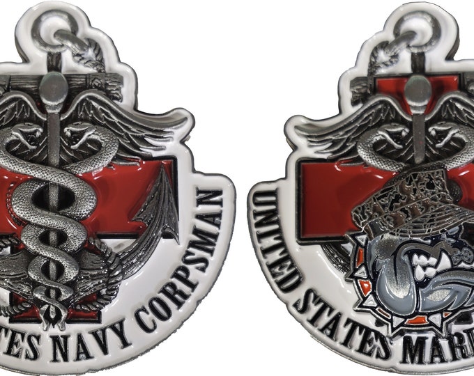US Navy Corpsman US Marines "devil Doc" Commemorative Challenge Coin 2 ...