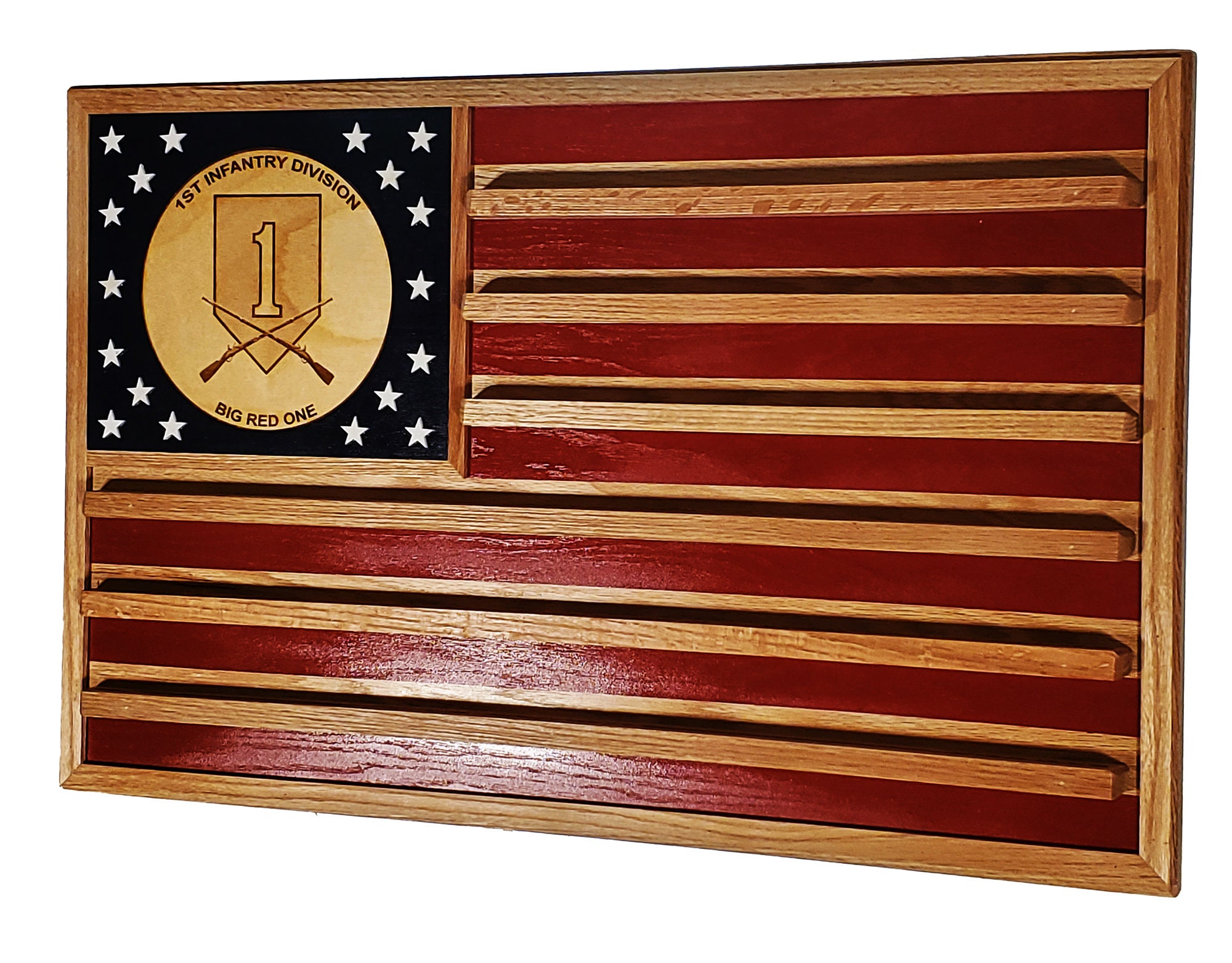 US Army 1st Infantry Division big Red One Challenge Coin Display Flag ...