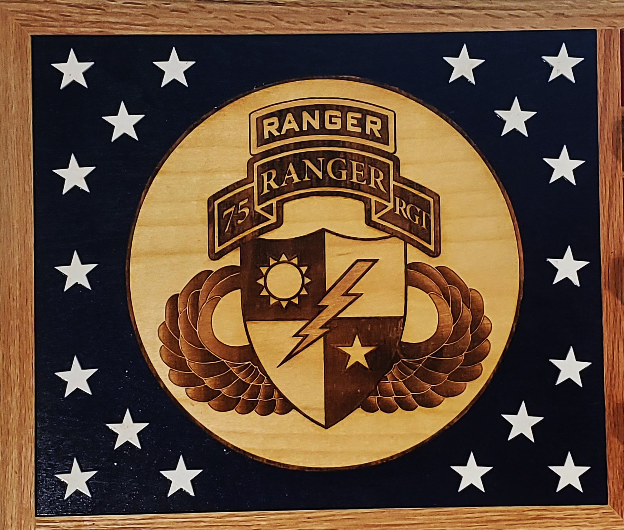 US Army 75th Ranger Regiment Commemorative Challenge Coin Display Flag ...