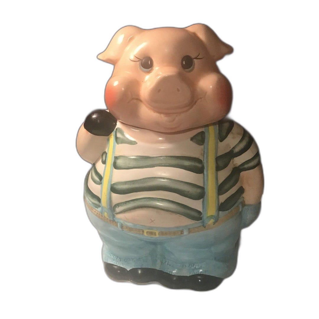Vintage Jolly Fat Pig Cookie Jar by Savoy - Etsy