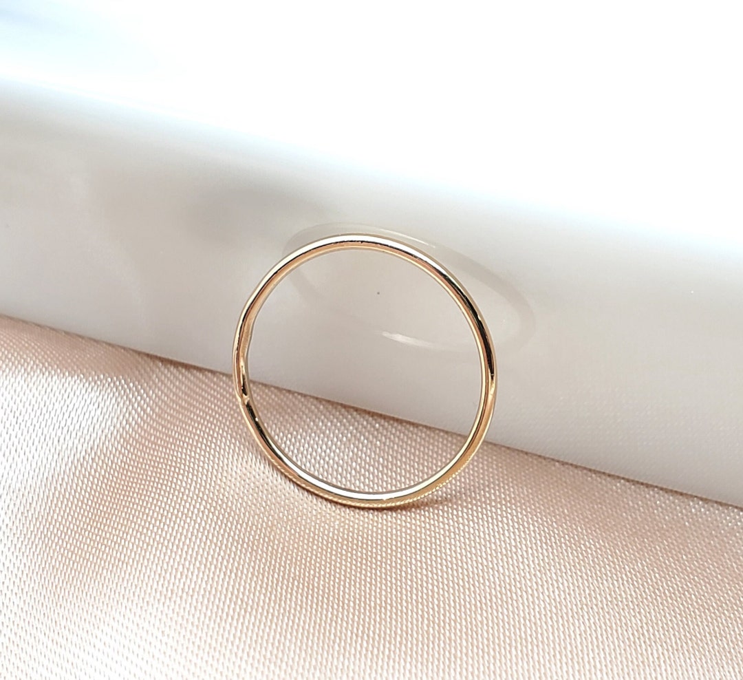 14K Gold Filled Ring, Thin Gold Stacking Ring, Non-tarnish Everyday ...