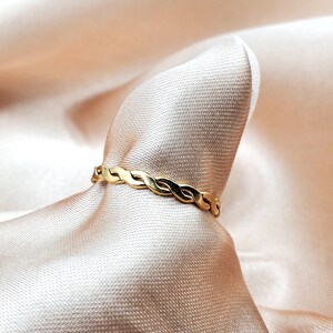 14K Gold Filled Braided Ring, Stackable Ring, Tarnish Resistant Ring ...