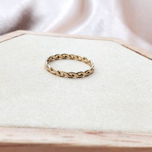14K Gold Filled Braided Ring, Stackable Ring, Tarnish Resistant Ring ...