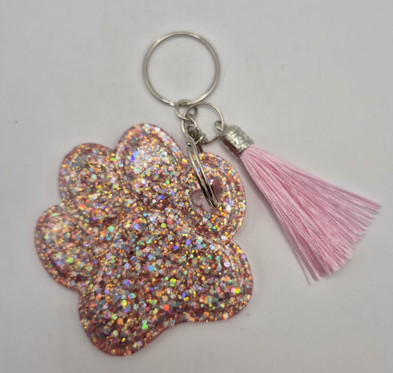 Pink Paw Keychain - Etsy