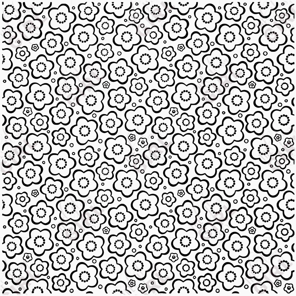 Tiny Flowers Pattern Waterslide Decal Silkscreen Black Enamel Decal ...