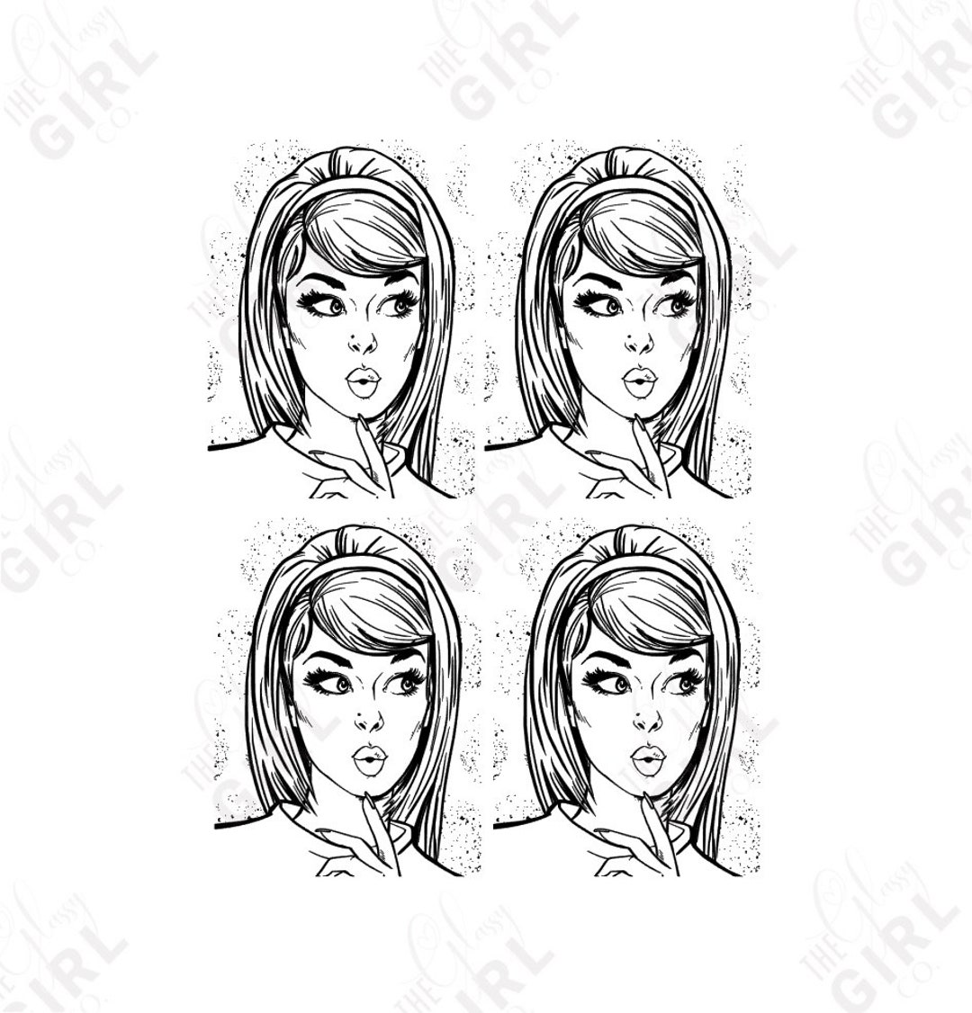 Pop Art Face Comic Retro Art Glass Fusing Decal Ceramic Decal Enamel ...